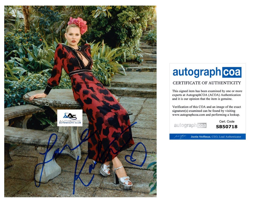 Supermodel Kate Moss Autograph Signed 8x10 Photo Acoa Coa - Etsy