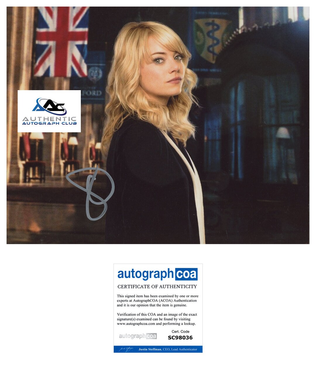 Emma Stone Autograph Signed 8x10 Photo Acoa - Etsy