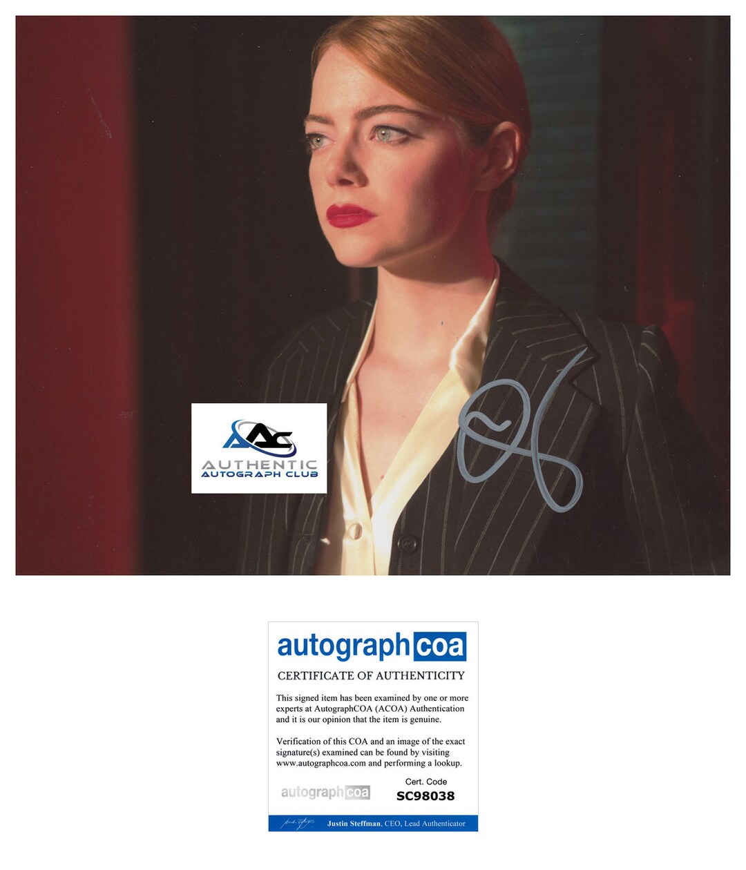 Emma Stone Autograph Signed 8x10 Photo Acoa - Etsy