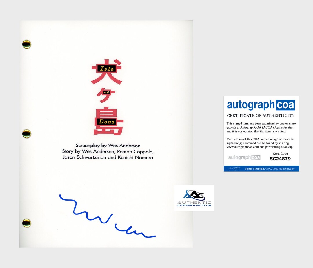 Wes Anderson Autograph Signed Isle of Dogs Complete Full - Etsy