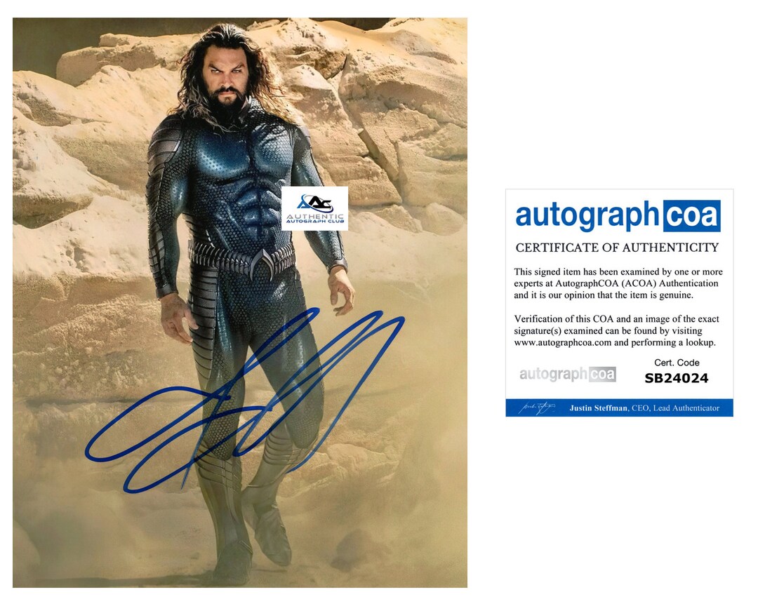Jason Momoa Autograph Signed 8x10 Photo Aquaman Justice League Acoa - Etsy