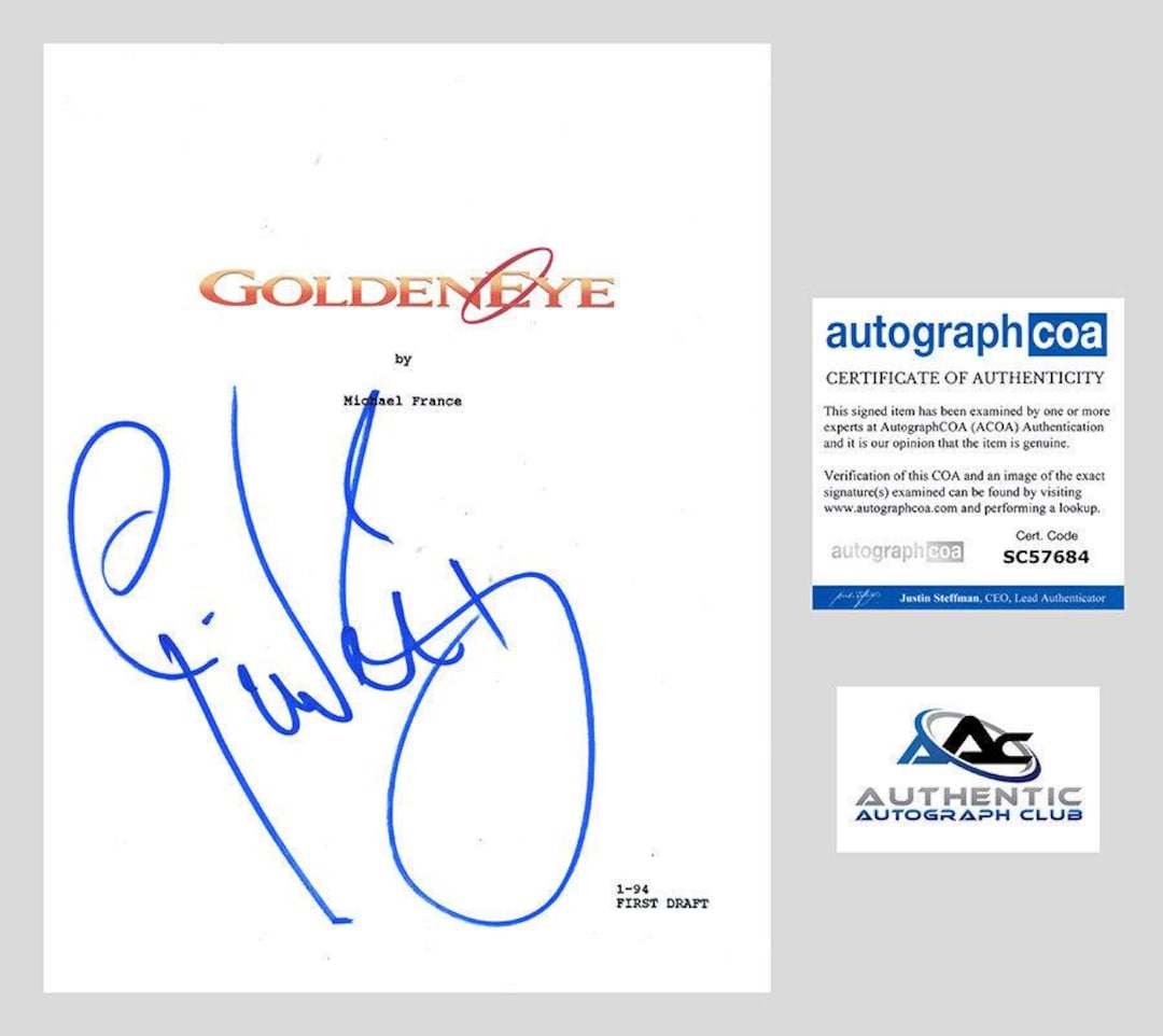Pierce Brosnan Autograph Signed Goldeneye James Bond Full Script Acoa ...