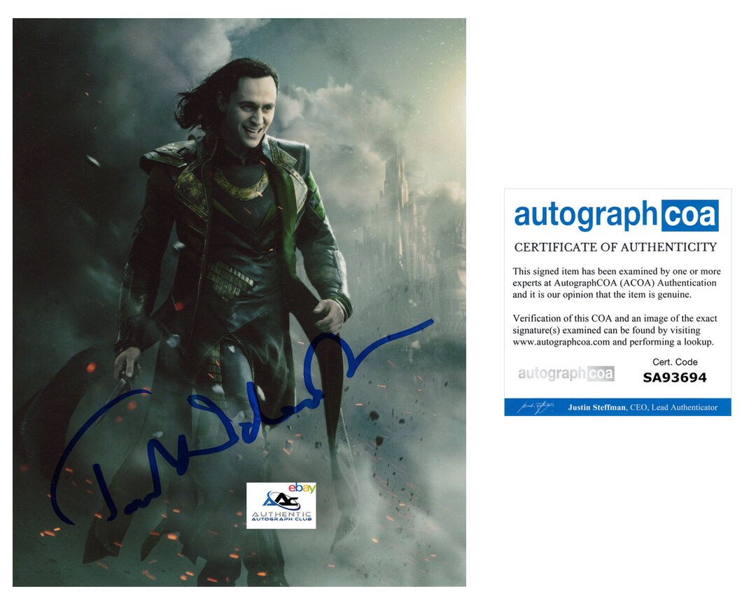 Tom Hiddleston Autograph Signed 8x10 Photo Loki Thor Avengers Marvel ...
