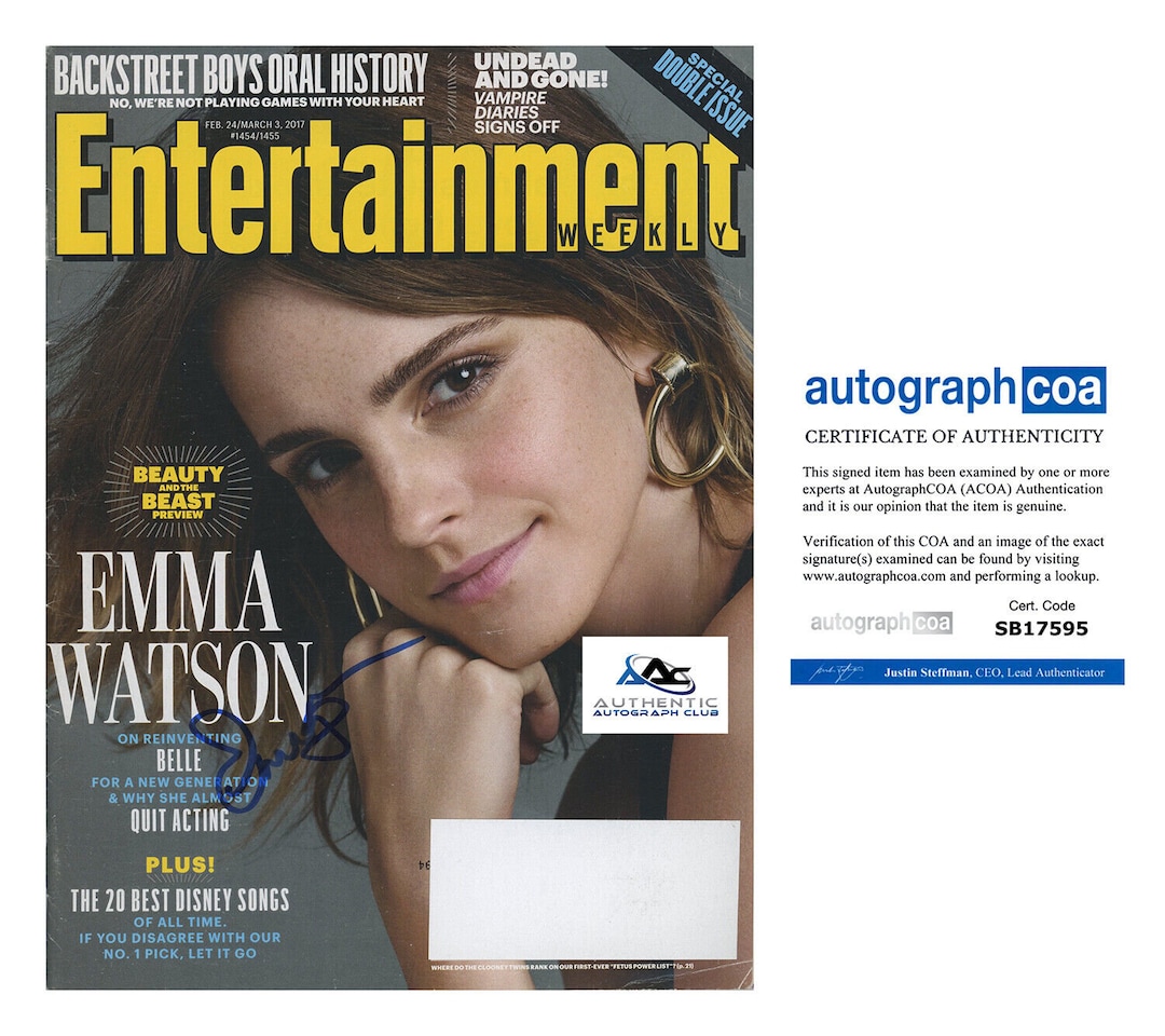 Emma Watson Autograph Signed Entertainment Weekly Magazine - Etsy
