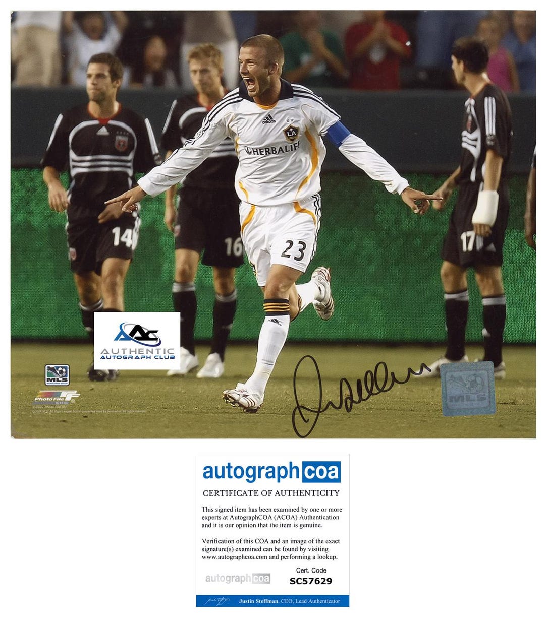 David Beckham Autograph Signed 8x10 Photo La Galaxy Acoa - Etsy