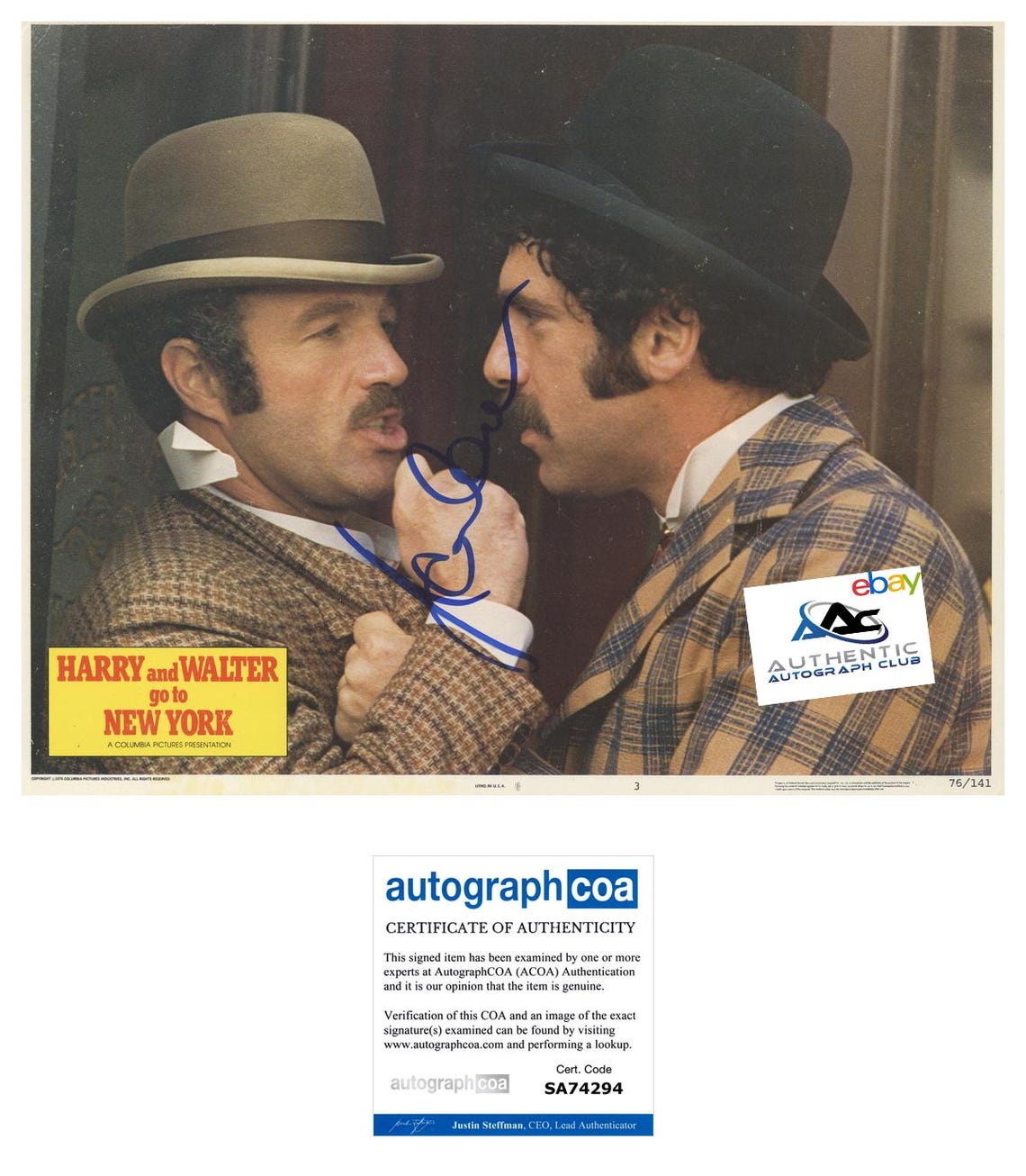 James Caan Autograph Signed 11x14 Photo Lobby Card Harry and Walter Ny ...
