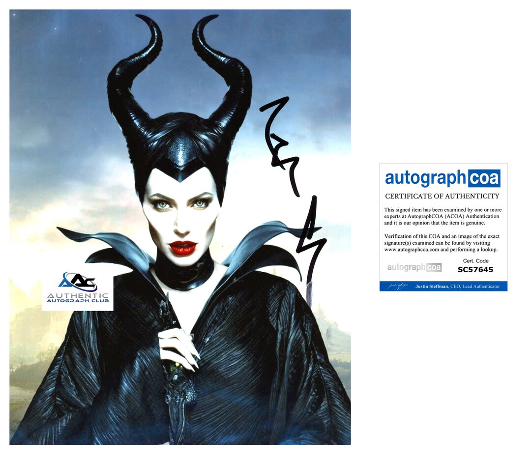 Angelina Jolie Autograph Signed 8x10 Photo Disney Maleficent Acoa - Etsy