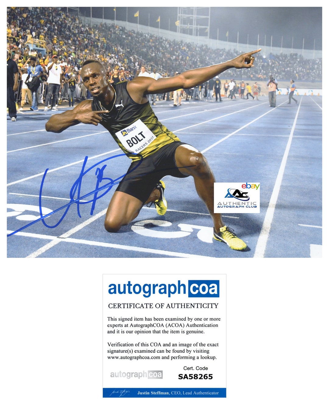 Usain Bolt Autograph Signed 8x10 Photo 2016 Rio Olympic Gold Medalist ...