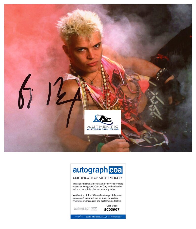 Billy Idol Autograph Signed 8x10 Photo Rebel Yell Acoa - Etsy