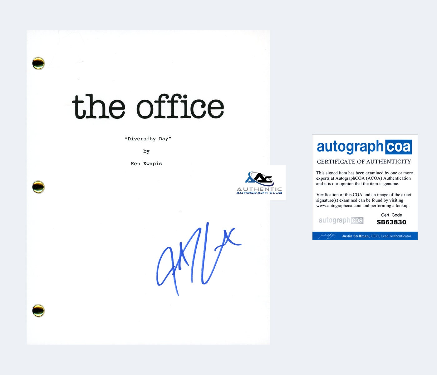 John Krasinski Autograph Signed the Office Full Script Jim Halpert Acoa ...