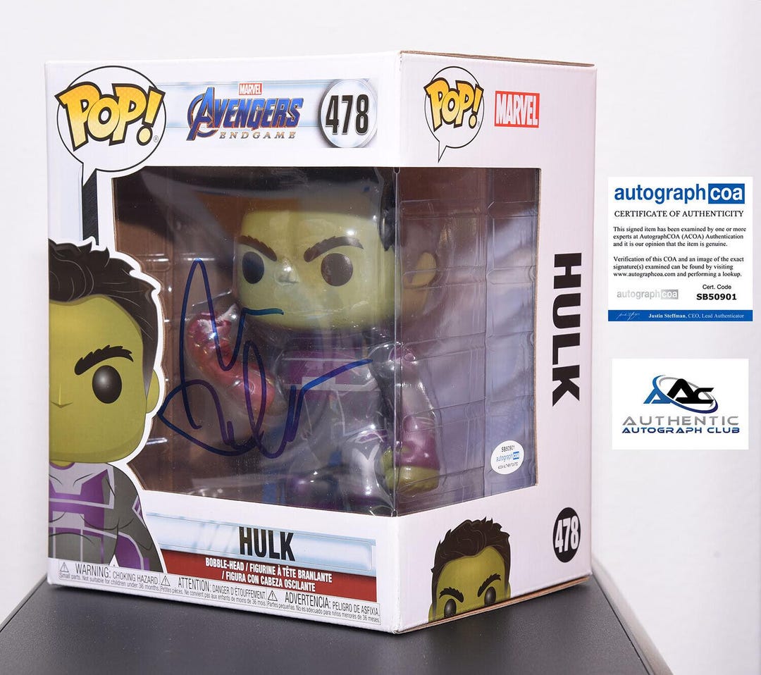 Mark Ruffalo Autograph Signed Avengers Hulk Bruce Banner Funko Pop 478 ...