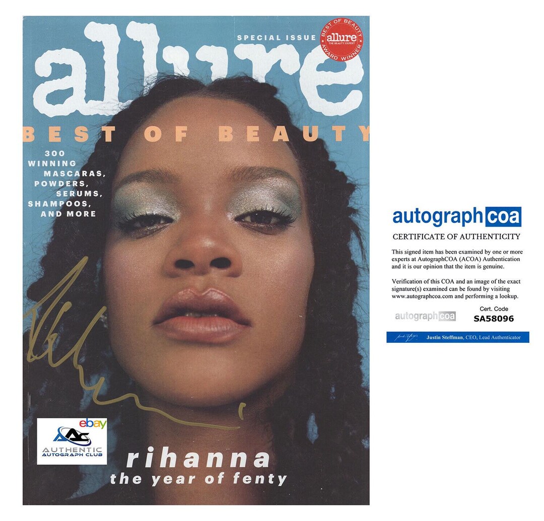 Rihanna Autograph Signed Allure Magazine Acoa Coa - Etsy