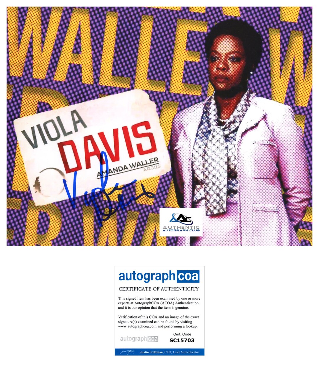 Viola Davis Autograph Signed 8x10 Photo Amanda Waller Dc Suicide Squad ...