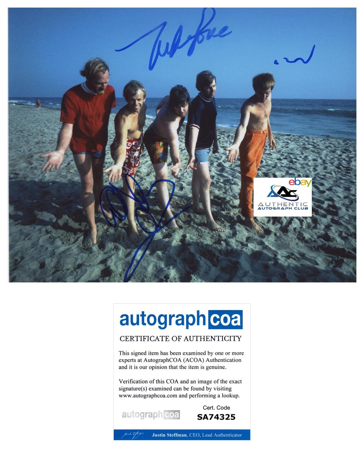 Beach Boys Autograph Signed 8x10 Photo Acoa - Etsy