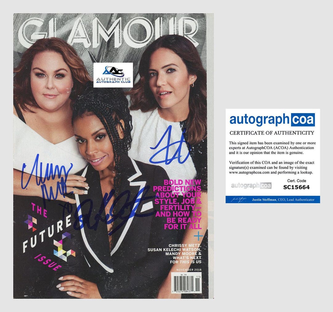 Chrissy Metz, Susan Watson, Mandy Moore Autograph Signed Glamour ...