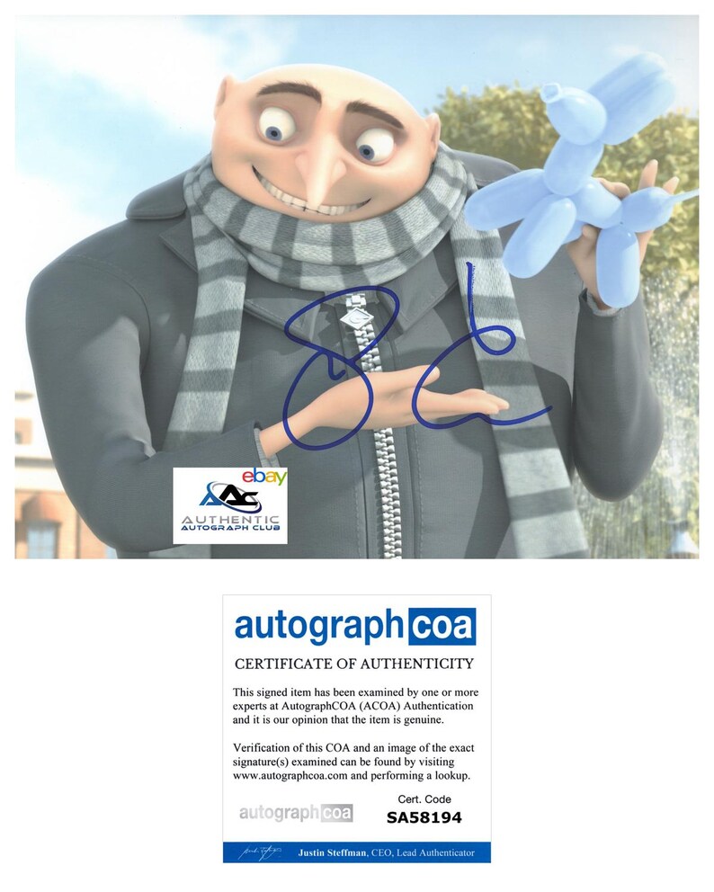 Steve Carell Autograph Signed 8x10 Photo Despicable Me Acoa Coa - Etsy
