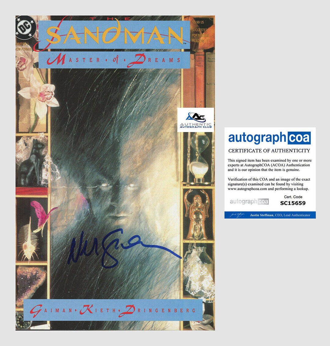 Neil Gaiman Autograph Signed Sandman Master of Dream 1 Comic Book Acoa ...