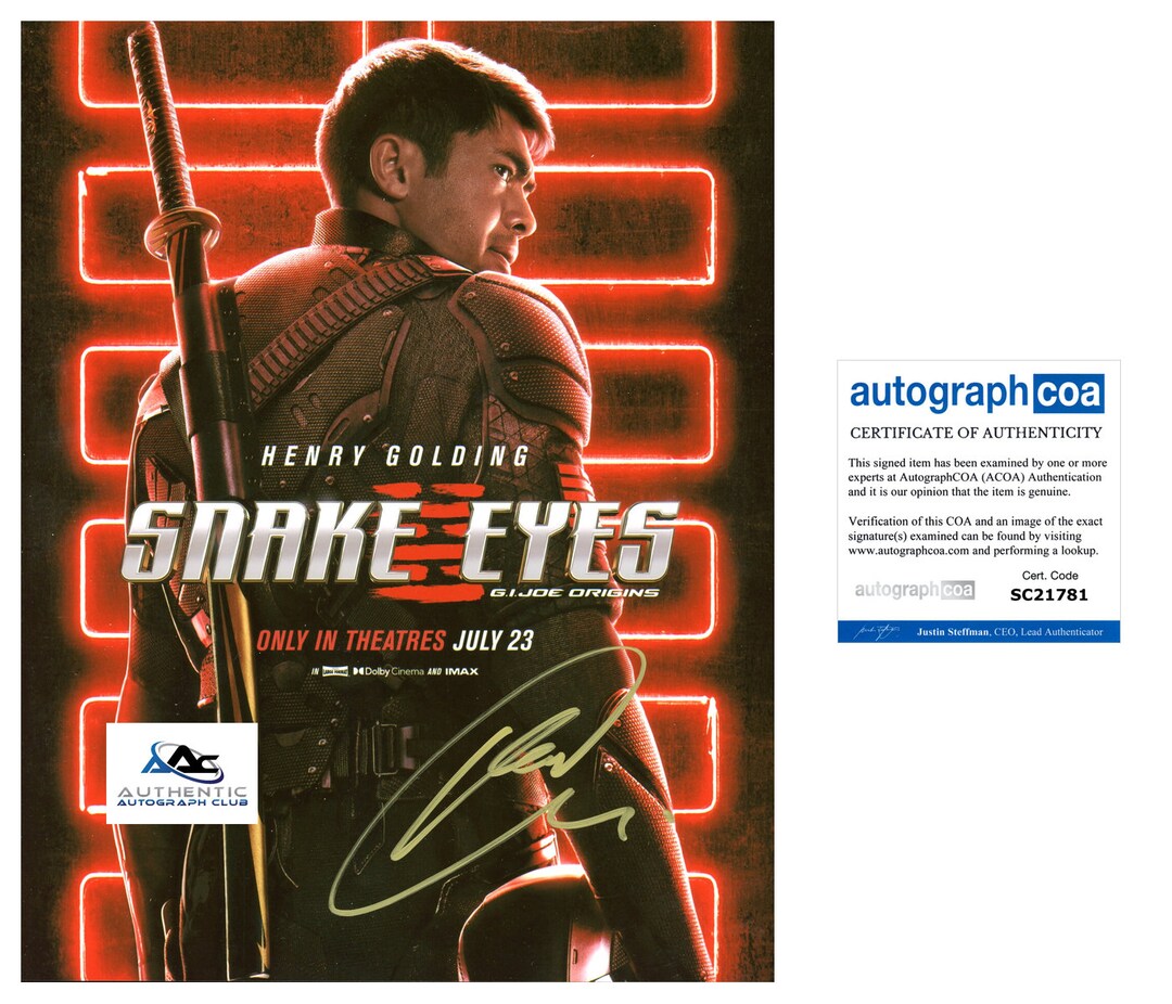 Henry Golding Autograph Signed 8x10 Photo Snake Eyes Acoa - Etsy