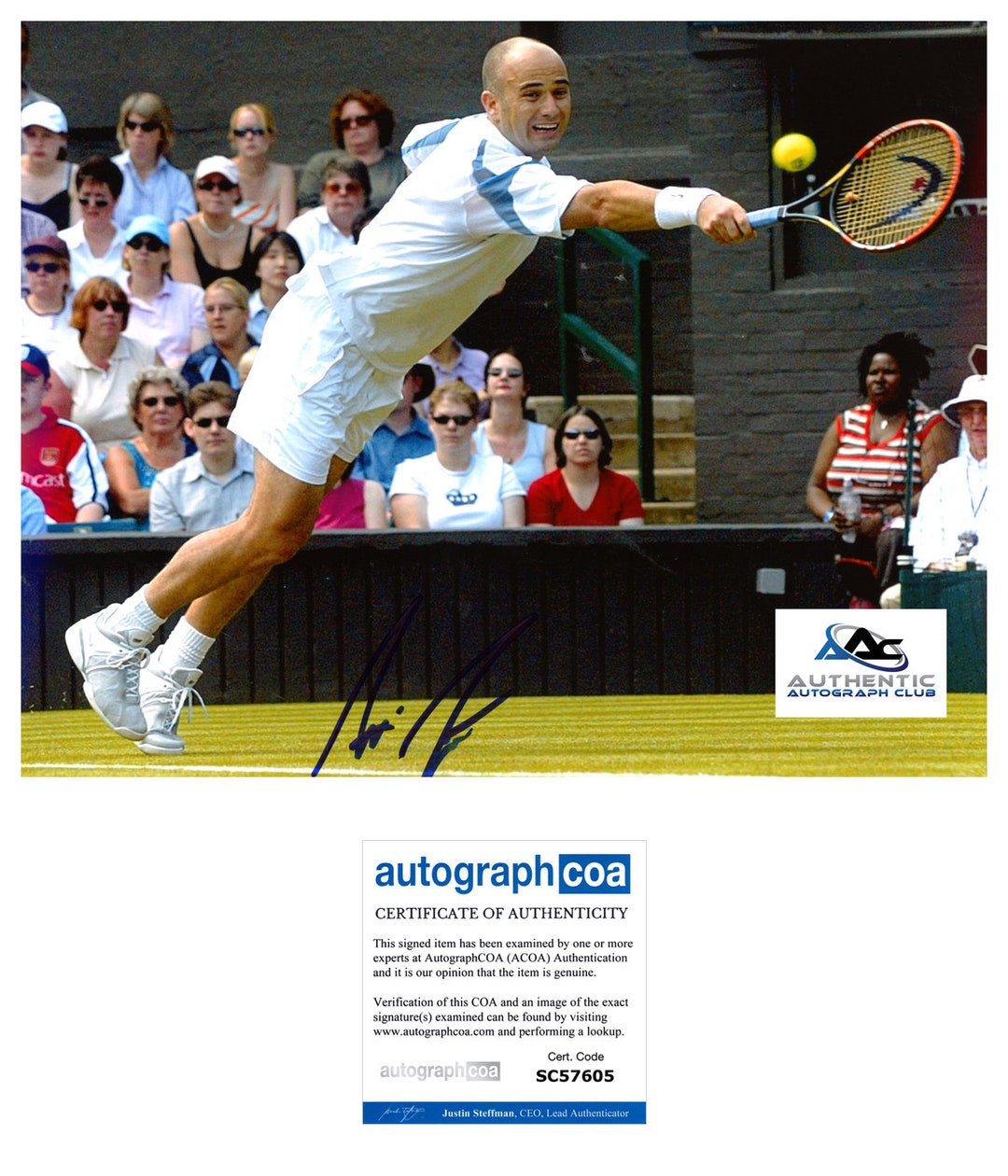 Andre Agassi Autograph Signed 8x10 Photo Tennis Legend Champion Acoa - Etsy