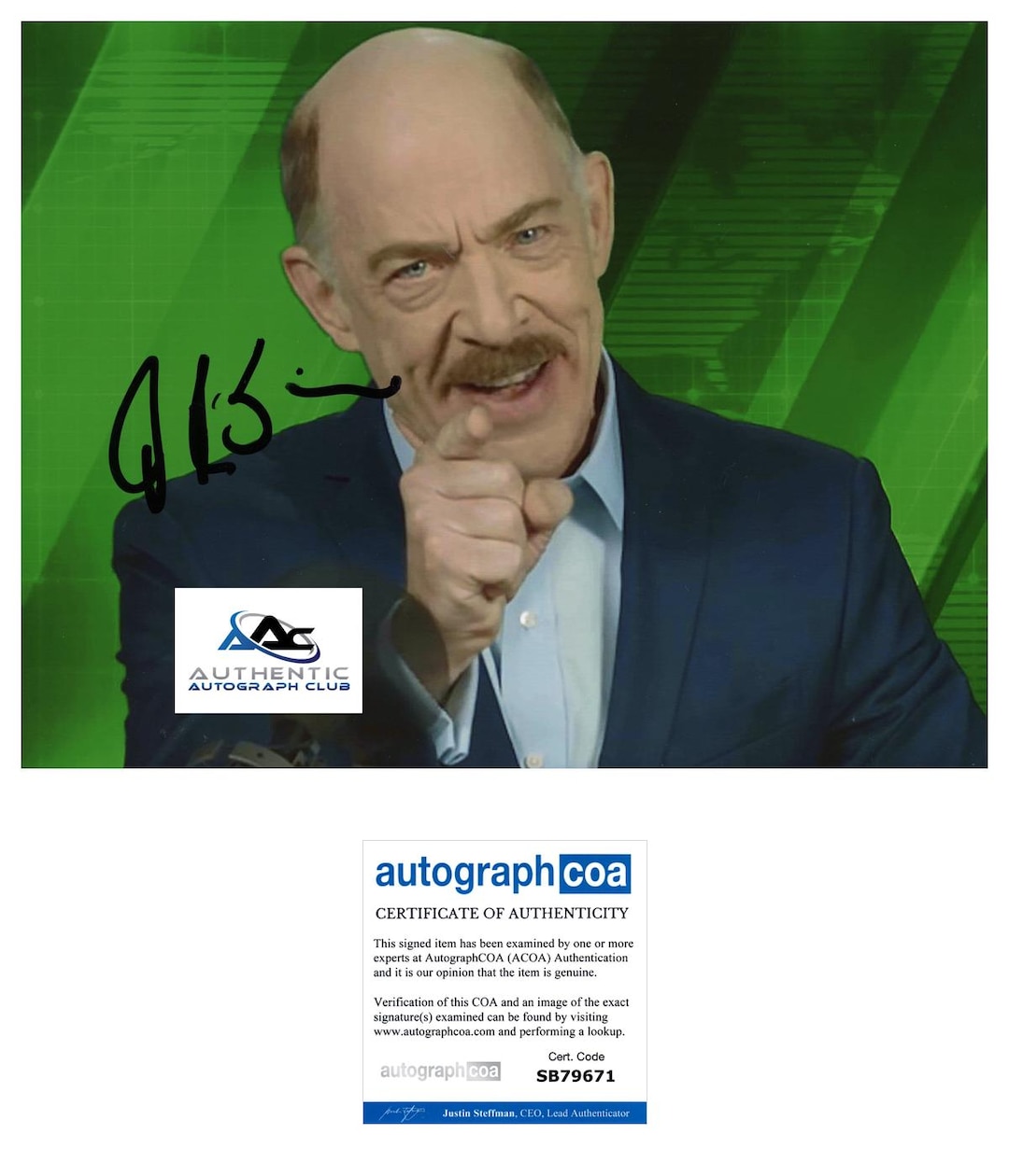J.k. Jk Simmons Autograph Signed 8x10 Photo Spiderman Acoa - Etsy