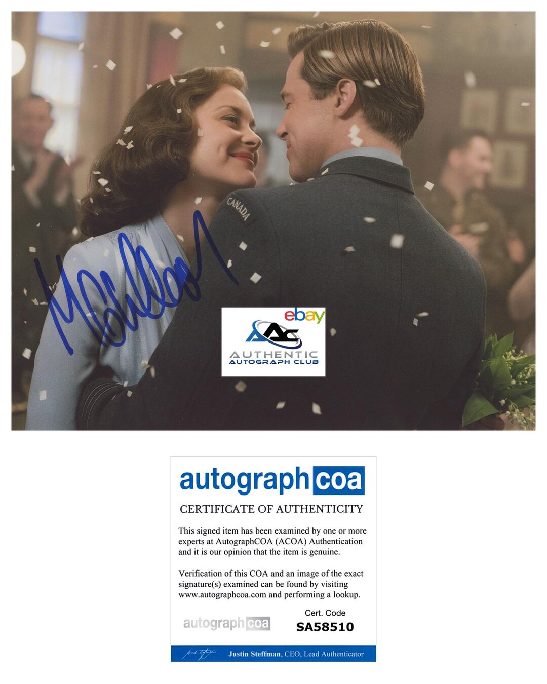 Marion Cotillard Autograph Signed 8x10 Photo Allied Acoa - Etsy