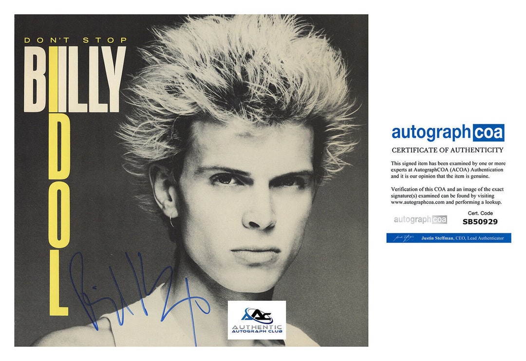 Billy Idol Autograph Signed Don't Stop Album Vinyl Lp Record Acoa - Etsy