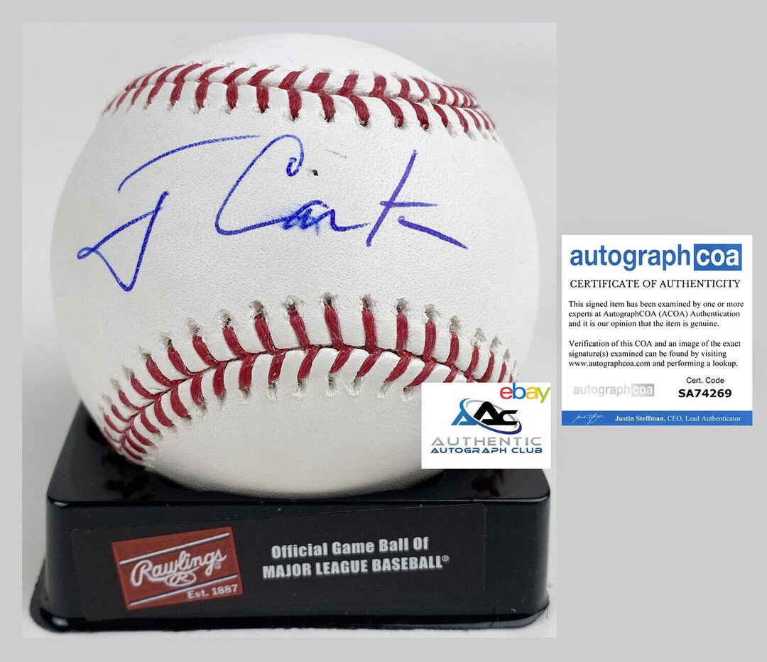 Former Us President Jimmy Carter Autograph Signed Romlb Baseball Acoa ...