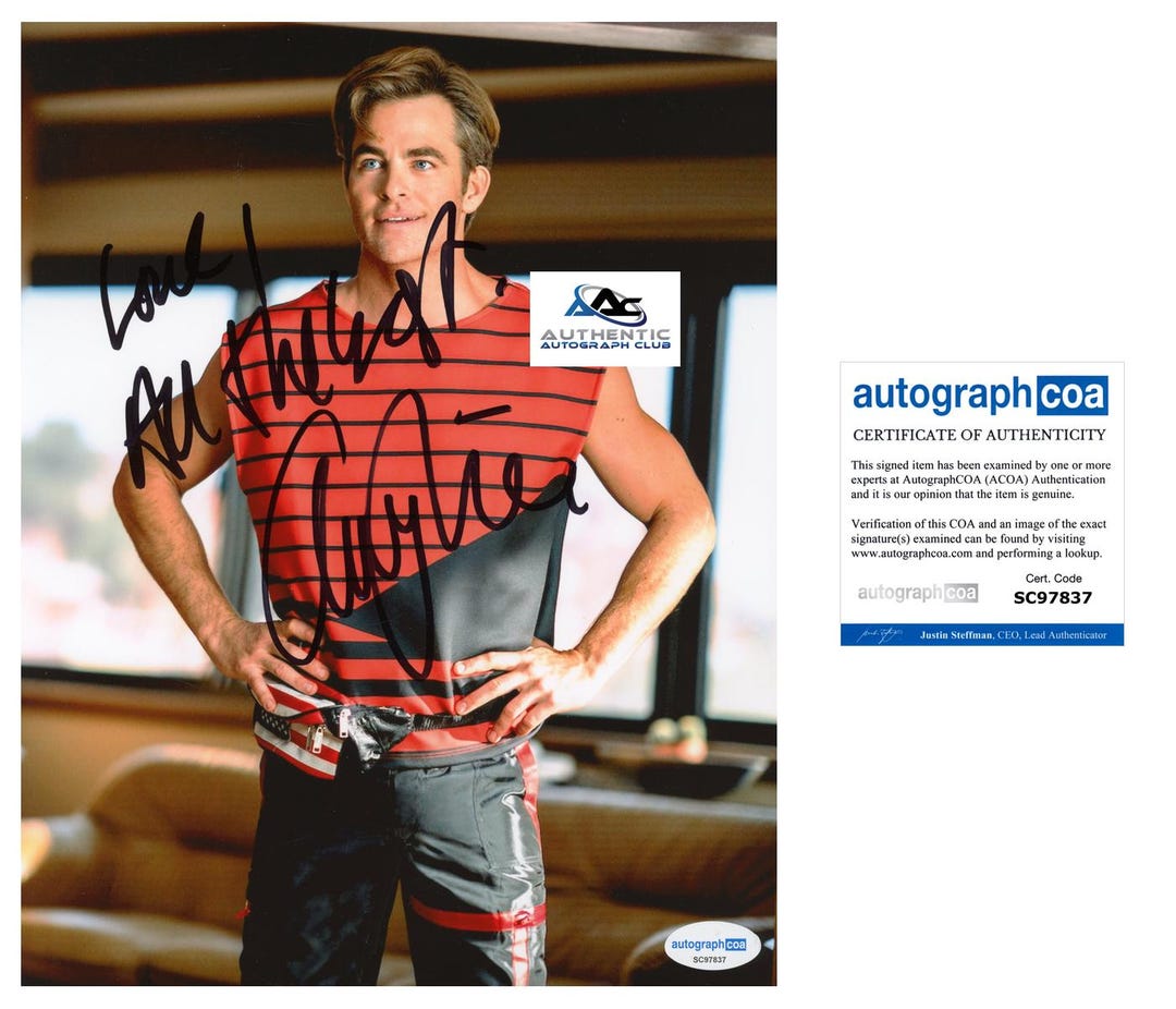 Chris Pine Autograph Signed 8x10 Photo Acoa - Etsy