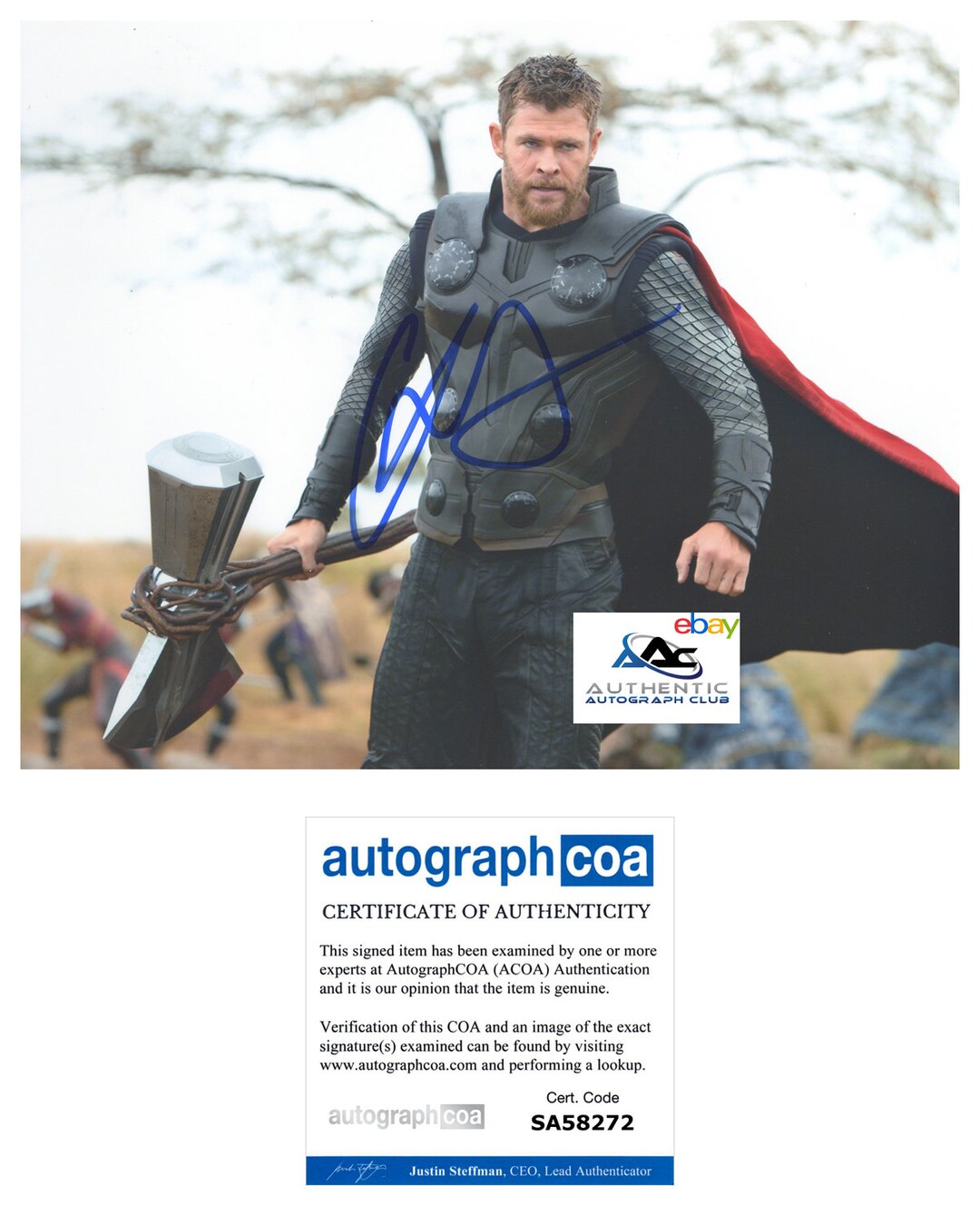 Chris Hemsworth Autograph Signed 8x10 Photo Thor Ragnarok - Etsy