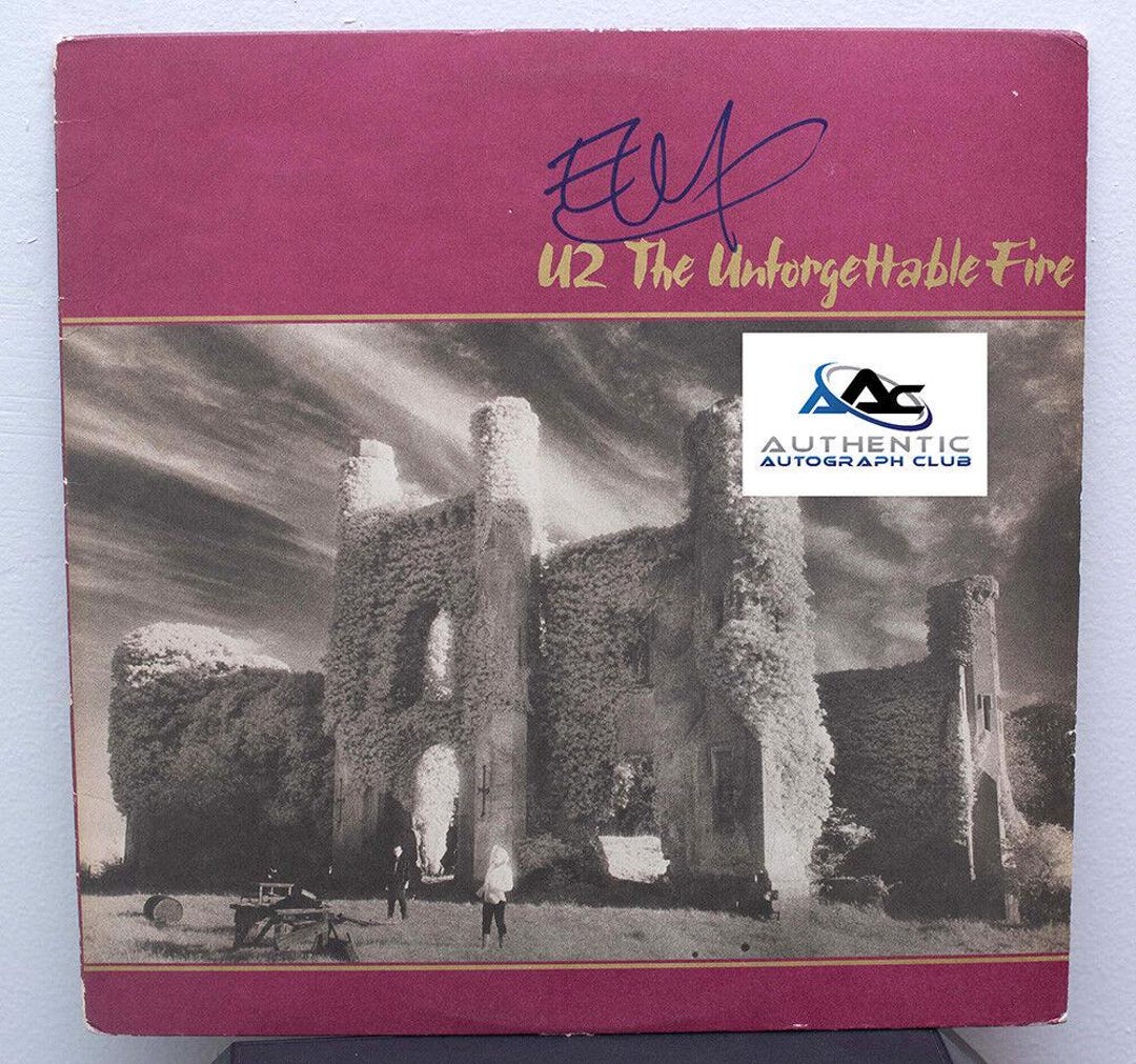 The Edge Autograph Signed U2 the Unforgettable Fire Album Vinyl Lp Coa ...