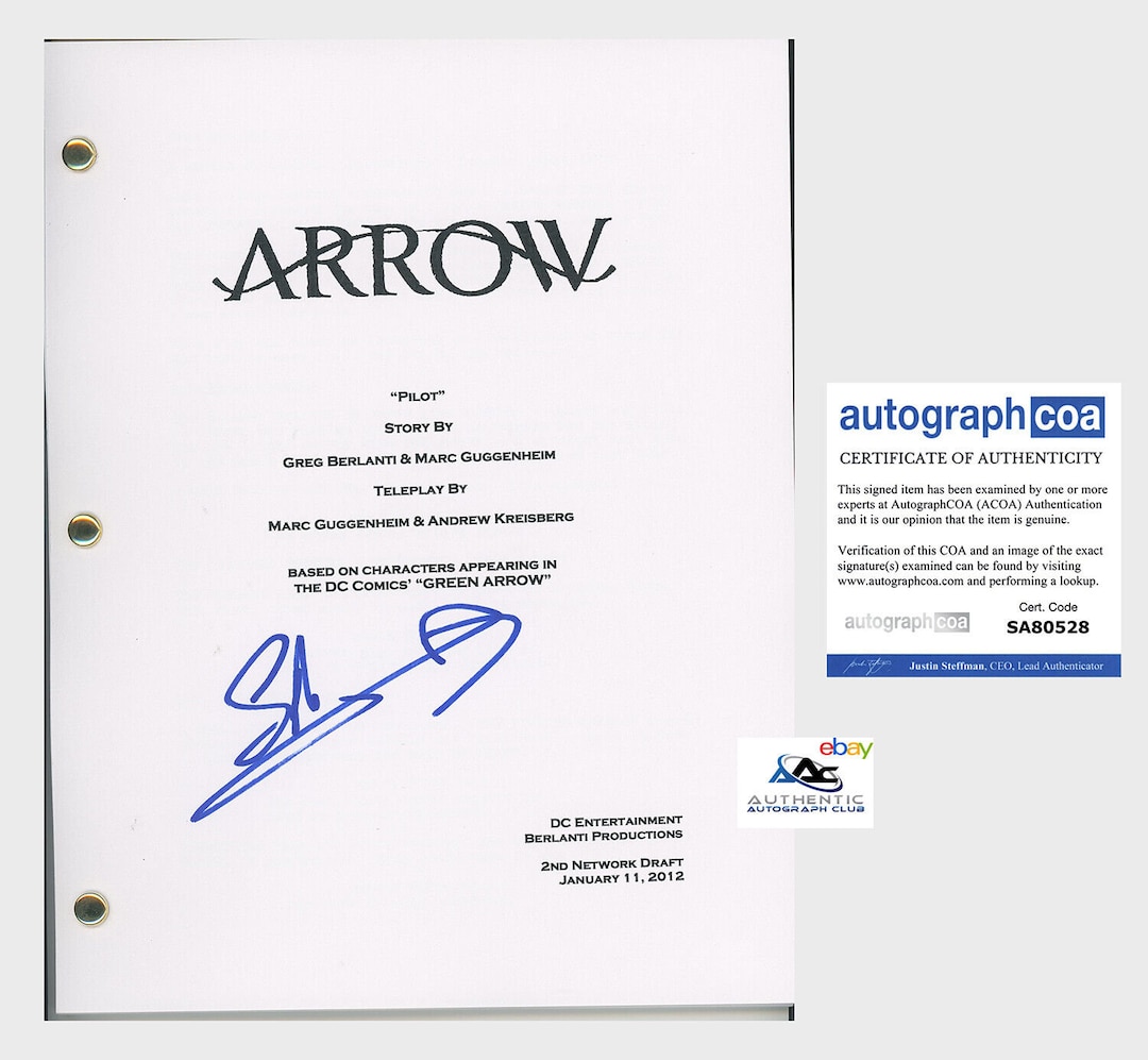Stephen Amell Autograph Signed Arrow Complete Full Script Acoa - Etsy