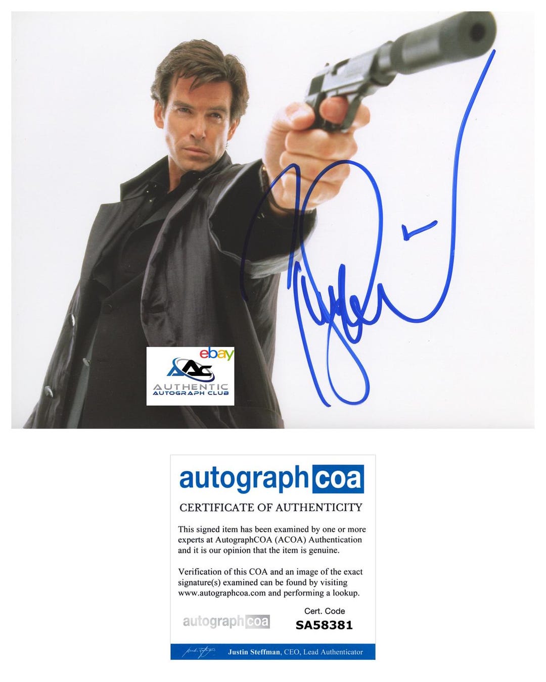 Pierce Brosnan Autograph Signed 8x10 Photo James Bond 007 World Not ...