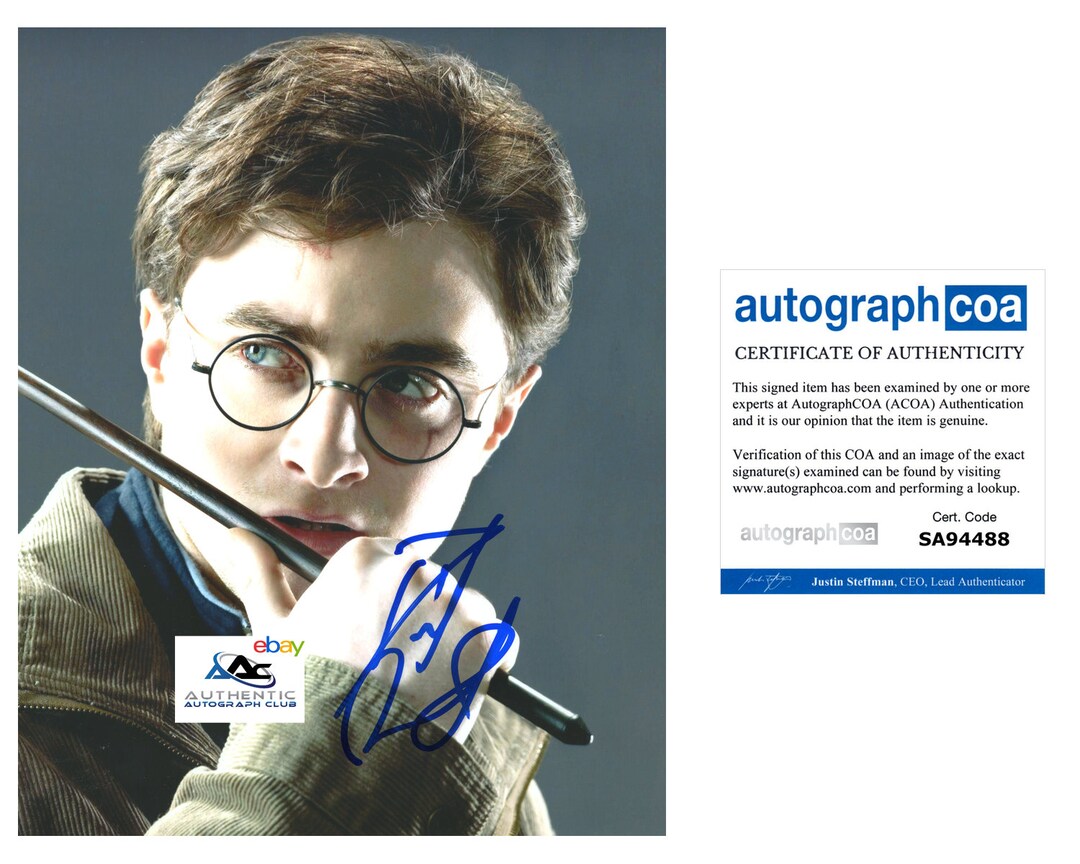 Daniel Radcliffe Autograph Signed 8x10 Photo Harry Potter Acoa Coa ...