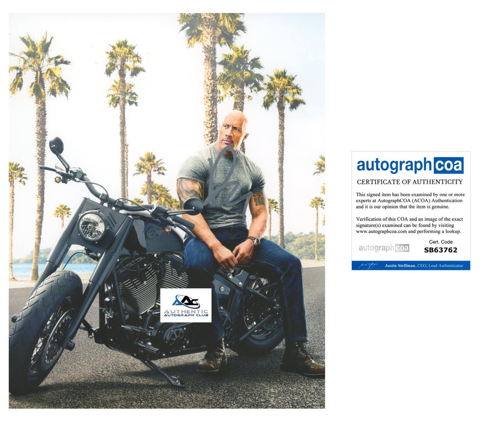 The Rock Dwayne Johnson Autograph Signed 8x10 Photo Acoa - Etsy