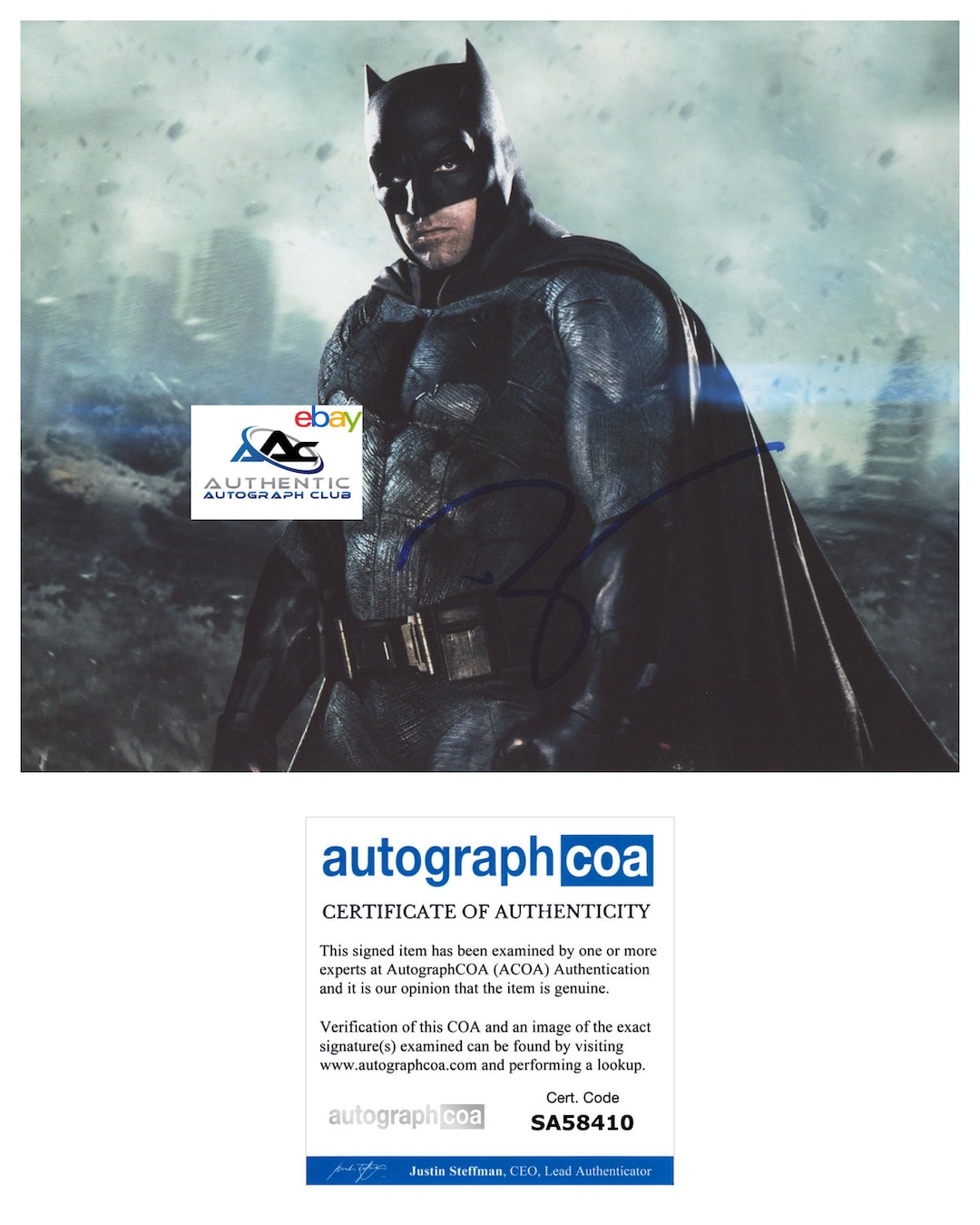 Ben Affleck Autograph Signed 8x10 Photo Batman Vs Superman Justice ...
