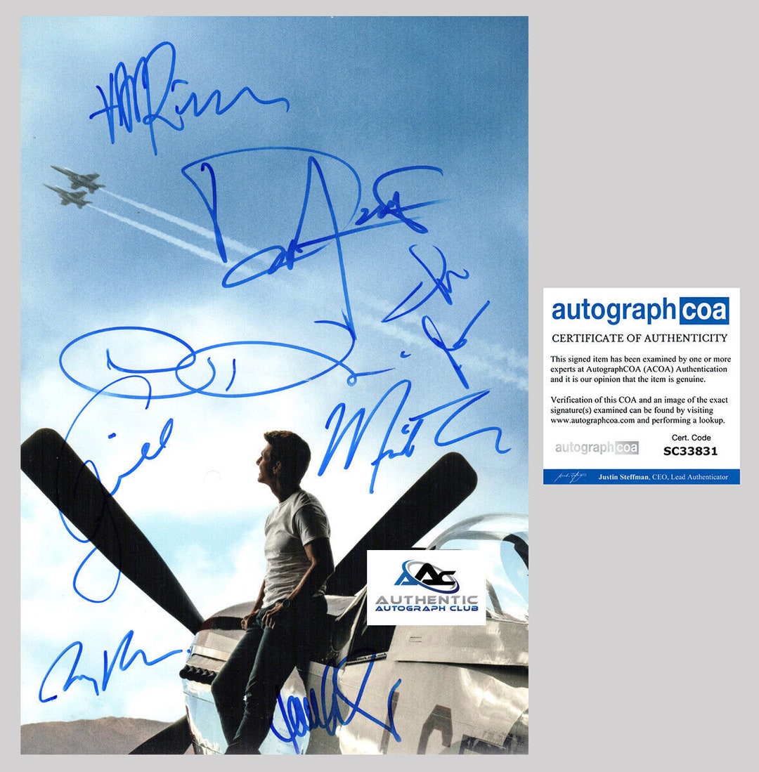Tom Cruise and Cast Autograph Signed 12x18 Photo Top Gun Maverick Acoa ...