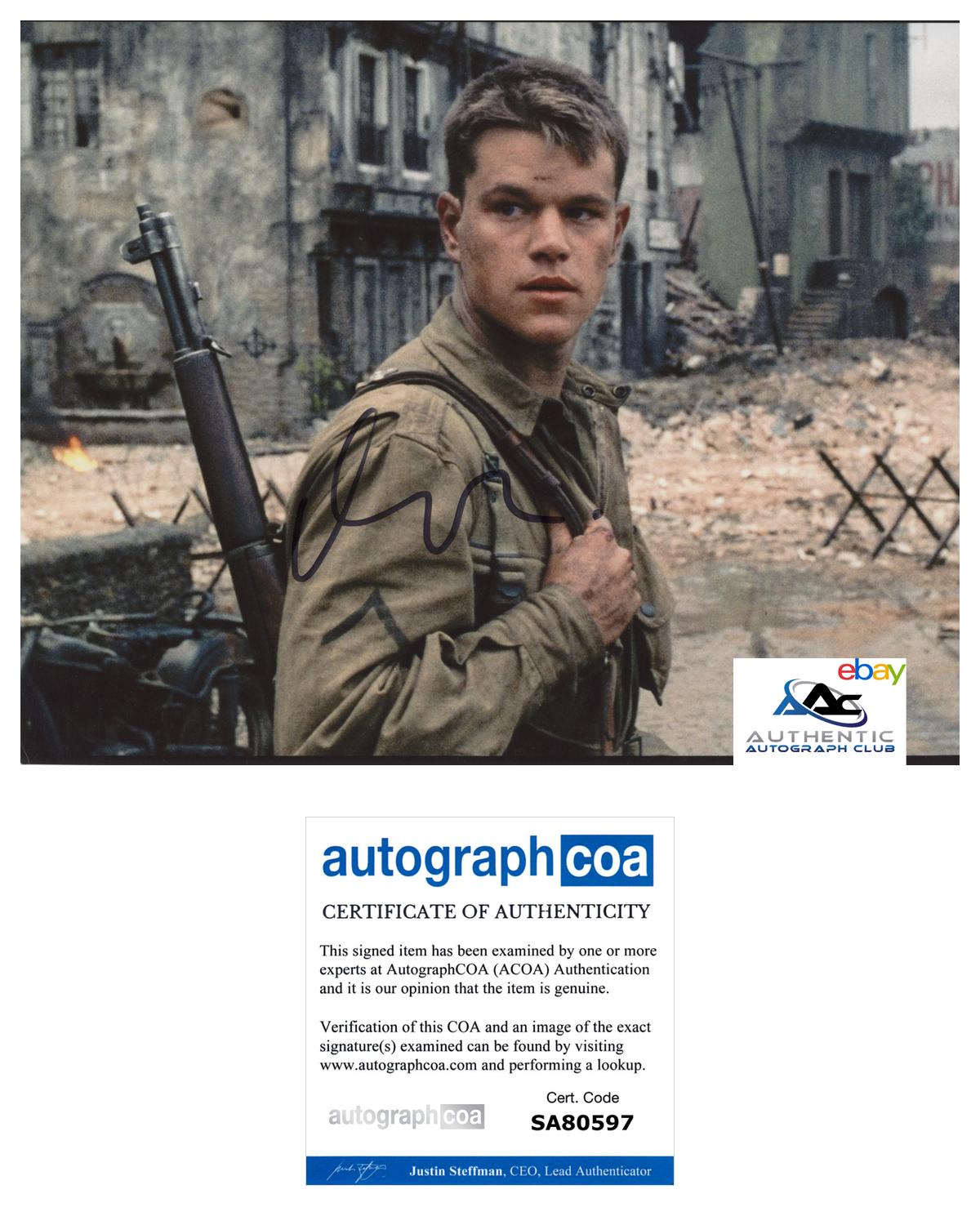 Matt Damon Autograph Signed 8x10 Photo Saving Private Ryan Acoa - Etsy