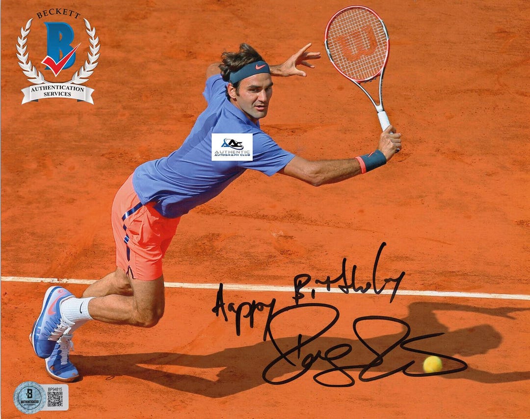 Rare Roger Federer Autograph Signed 8x10 Photo Tennis Legend Us Open ...