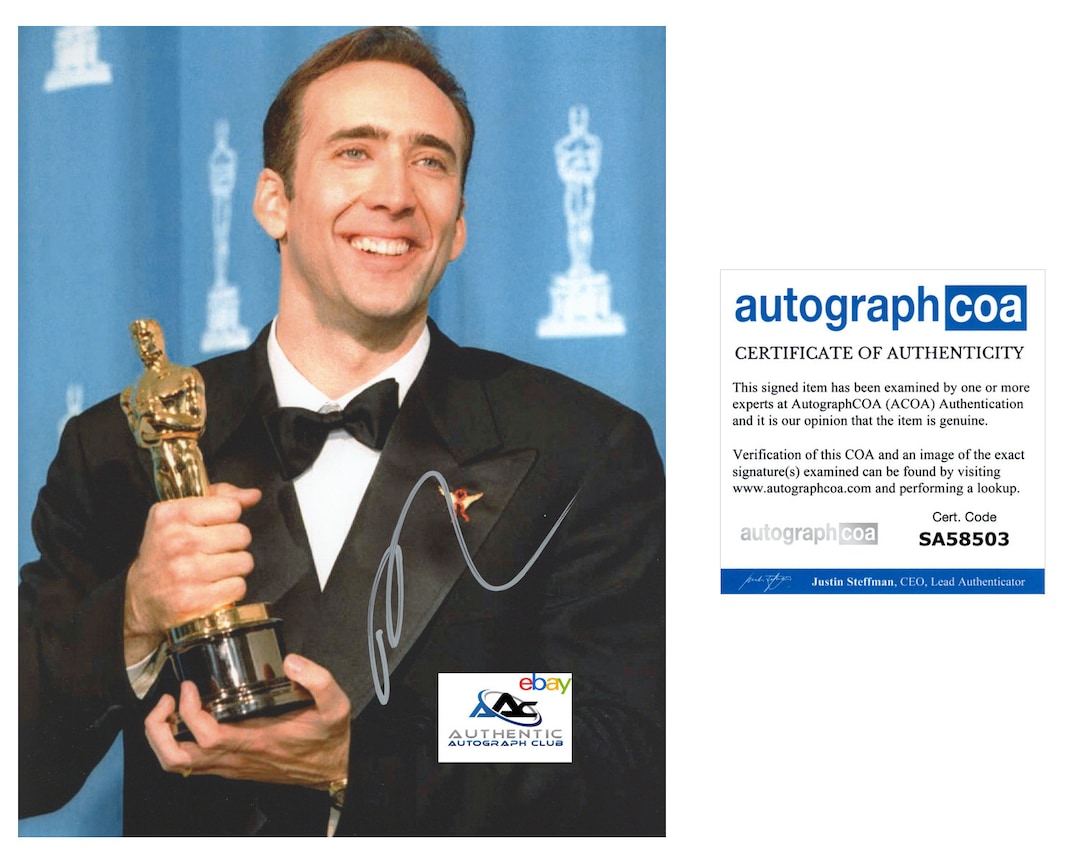 Nicolas Cage Autograph Signed 8x10 Photo Oscar Academy Award - Etsy