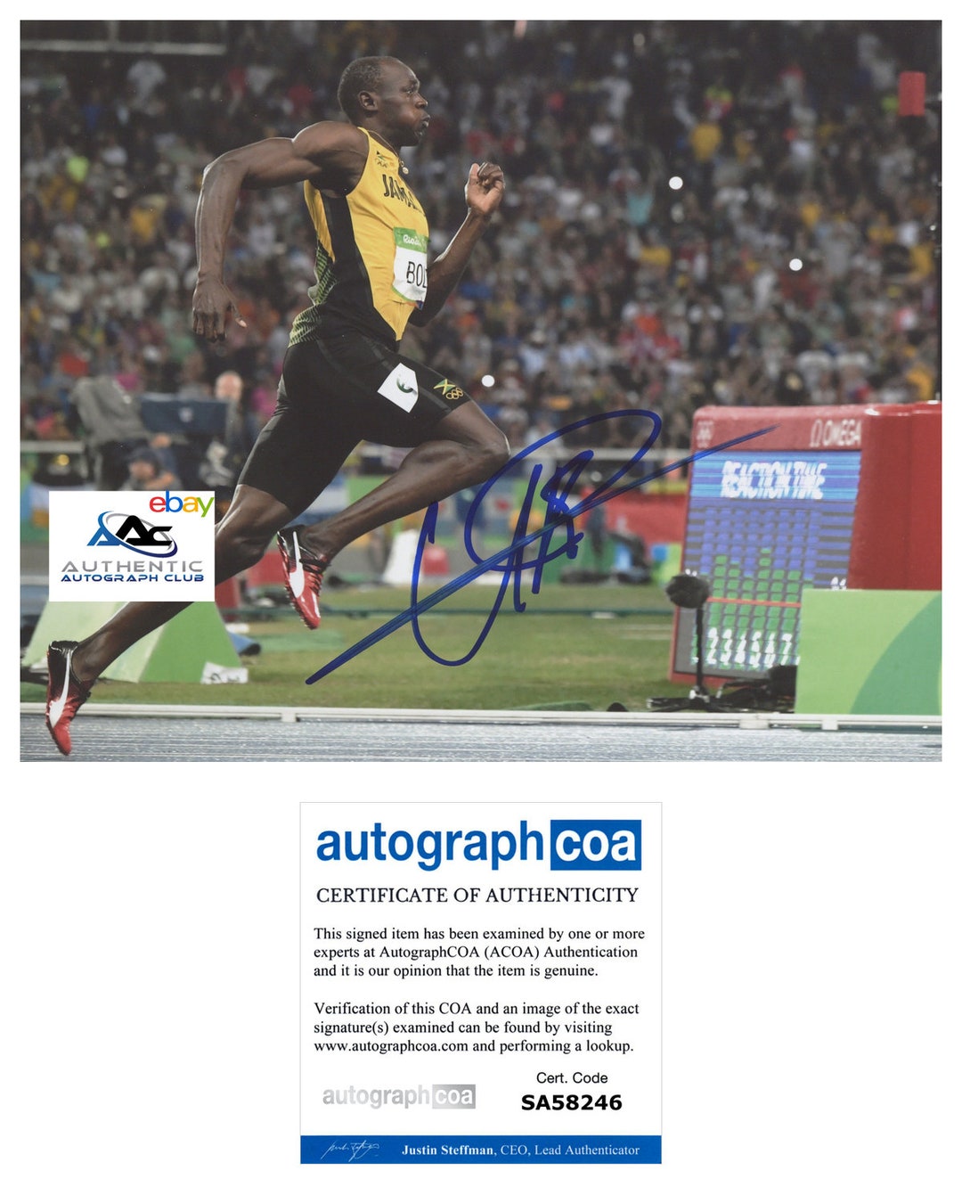 Usain Bolt Autograph Signed 8x10 Photo 2016 Rio Olympic Gold - Etsy