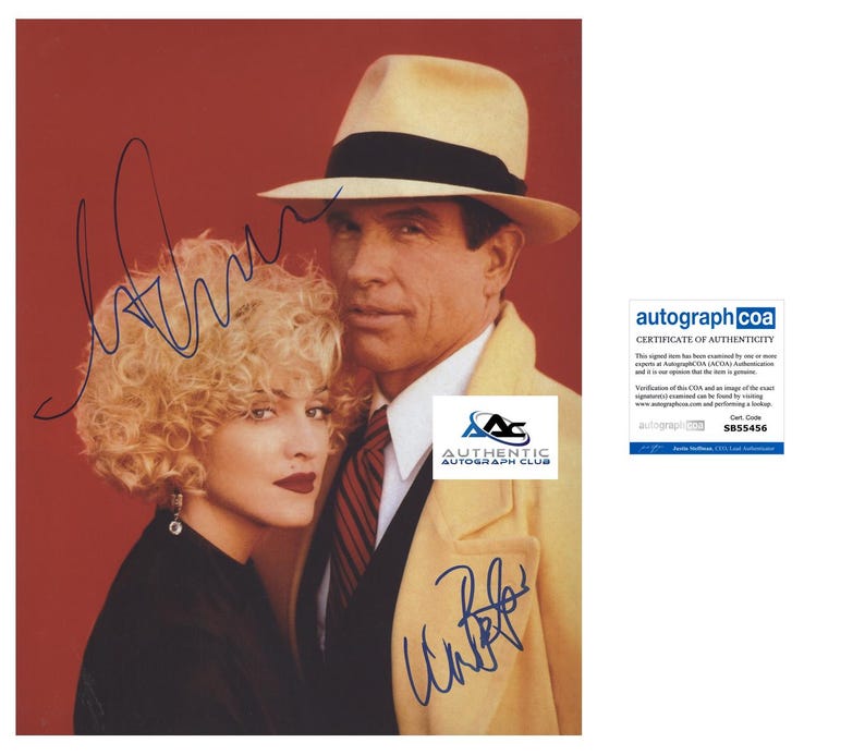 Madonna and Warren Beatty Autograph Signed 11x14 Photo Dick Tracy Acoa ...