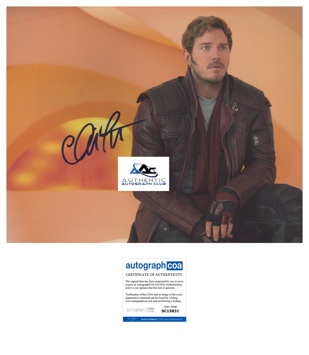 Chris Pratt Autograph Signed 11x14 Photo Avengers Infinity War Star-lord Acoa - Etsy