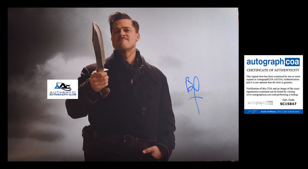 Brad Pitt Autograph Signed 12x18 Photo Inglourious Basterds Acoa - Etsy