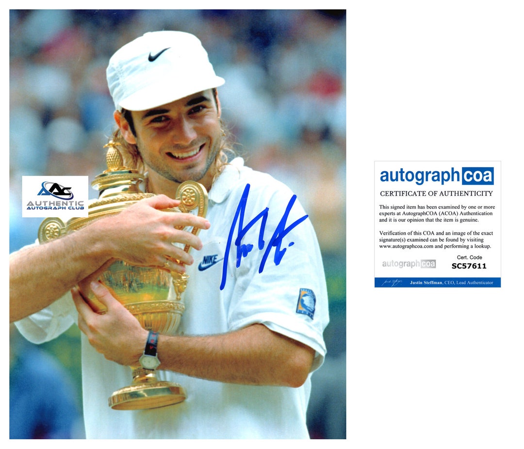 Andre Agassi Autograph Signed 8x10 Photo Tennis Legend Champion Acoa - Etsy