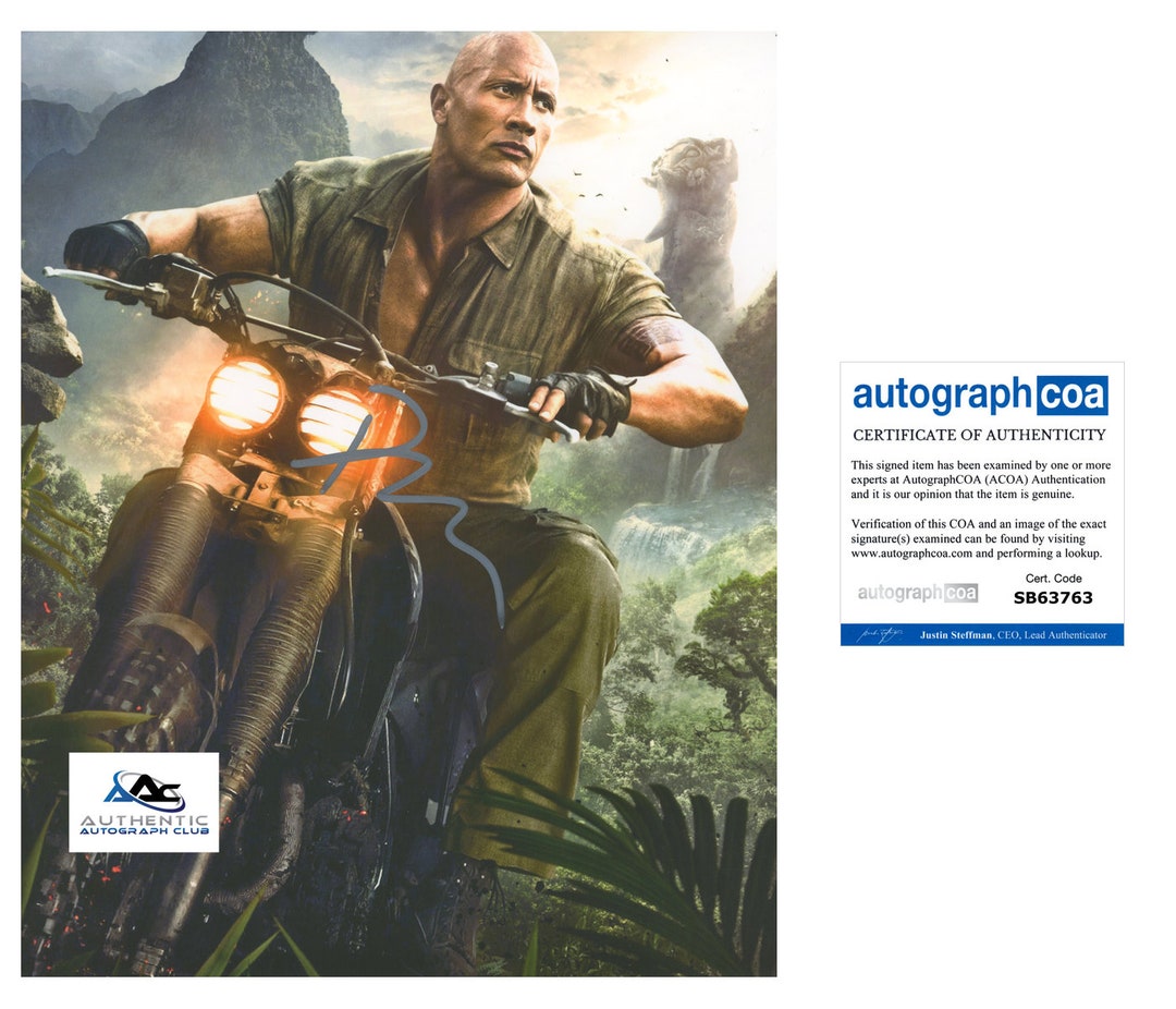 The Rock Dwayne Johnson Autograph Signed 8x10 Photo Jumanji Acoa - Etsy