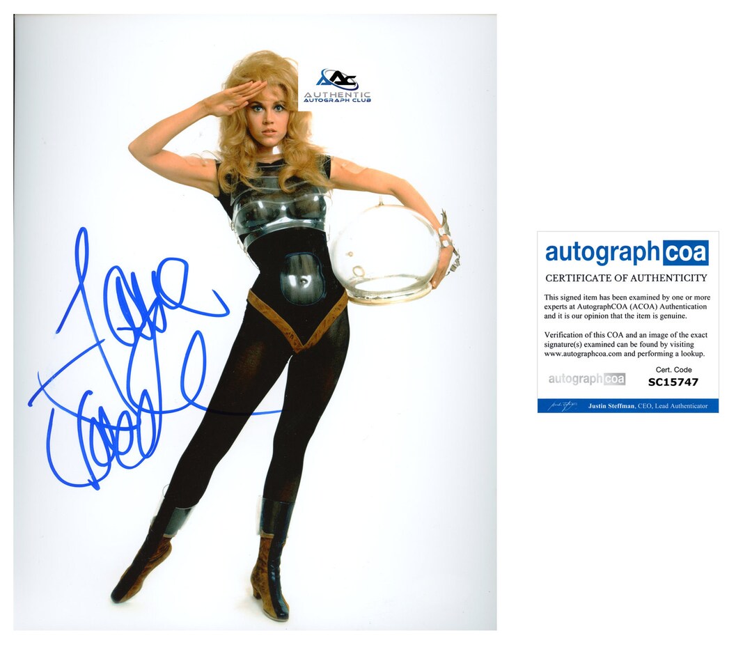 Jane Fonda Autograph Signed 8x10 Photo Barbarella Acoa - Etsy