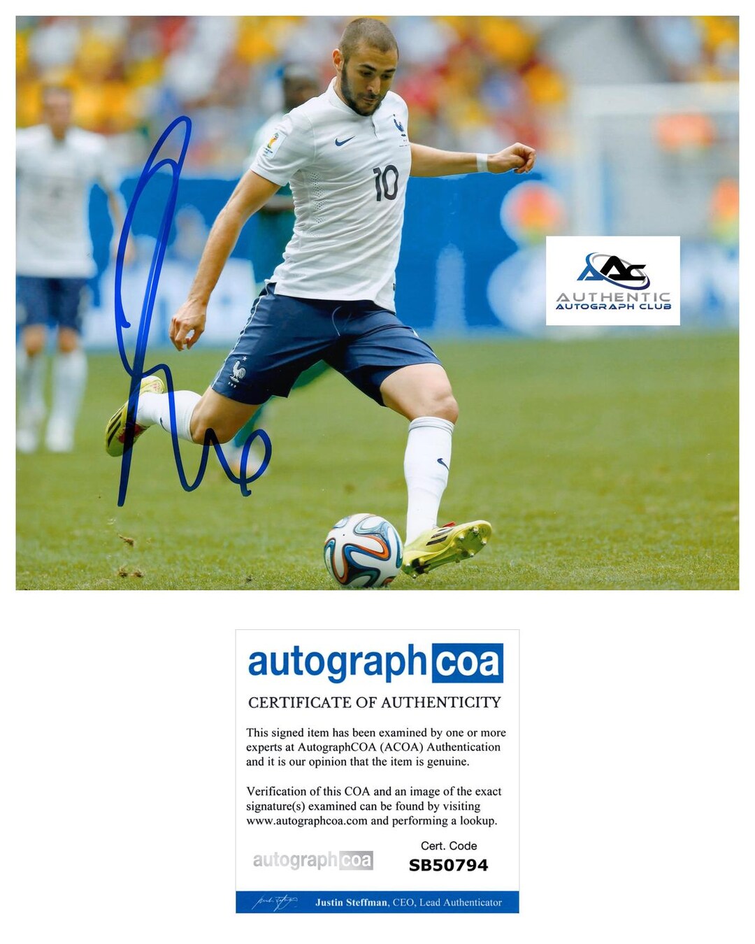 Karim Benzema Autograph Signed 8x10 Photo Footballer Soccer Real Madrid ...