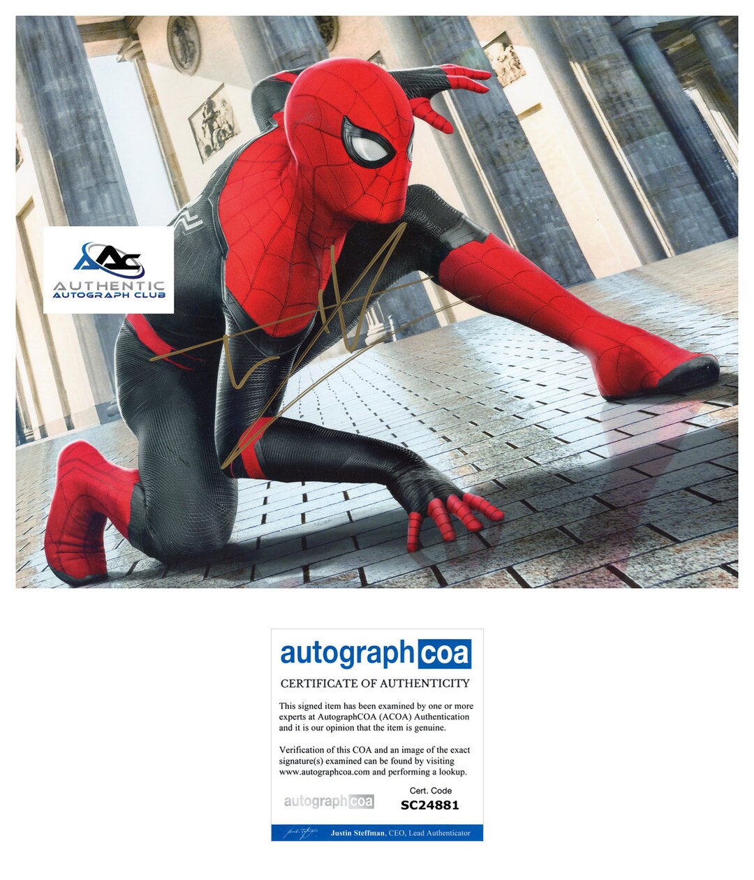 Tom Holland Autograph Signed 8x10 Photo Spiderman Spider-man Acoa - Etsy