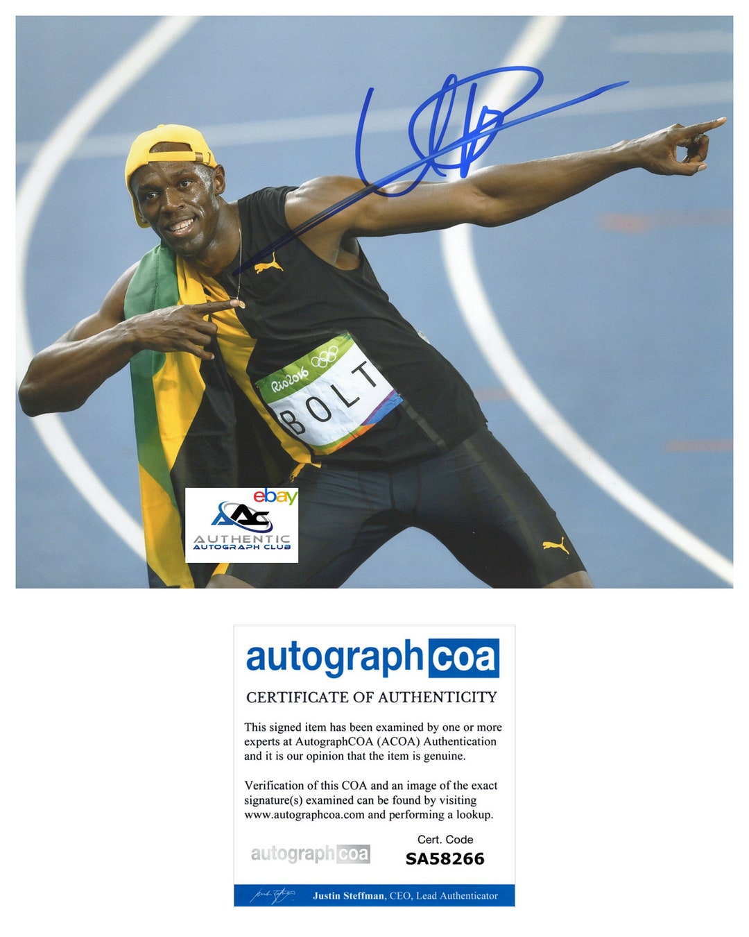 Usain Bolt Autograph Signed 8x10 Photo 2016 Rio Olympic Gold Medalist ...