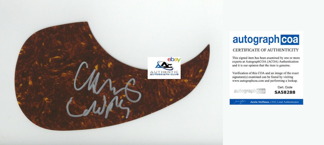 Rare Chris Martin Autograph Signed Pickguard Coldplay Inscription Acoa ...